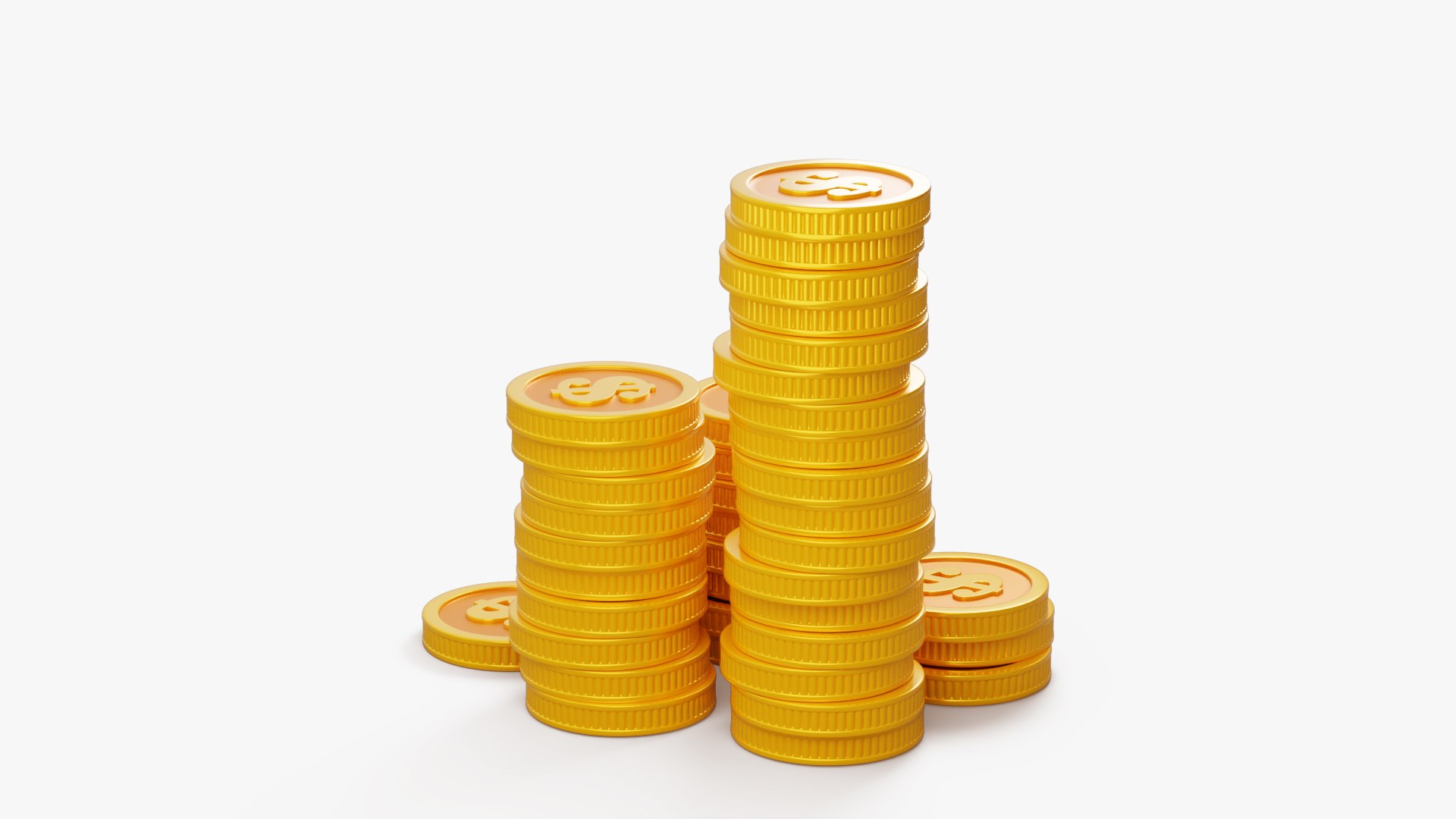 Stylized Coin Stack Model - TurboSquid 2414109