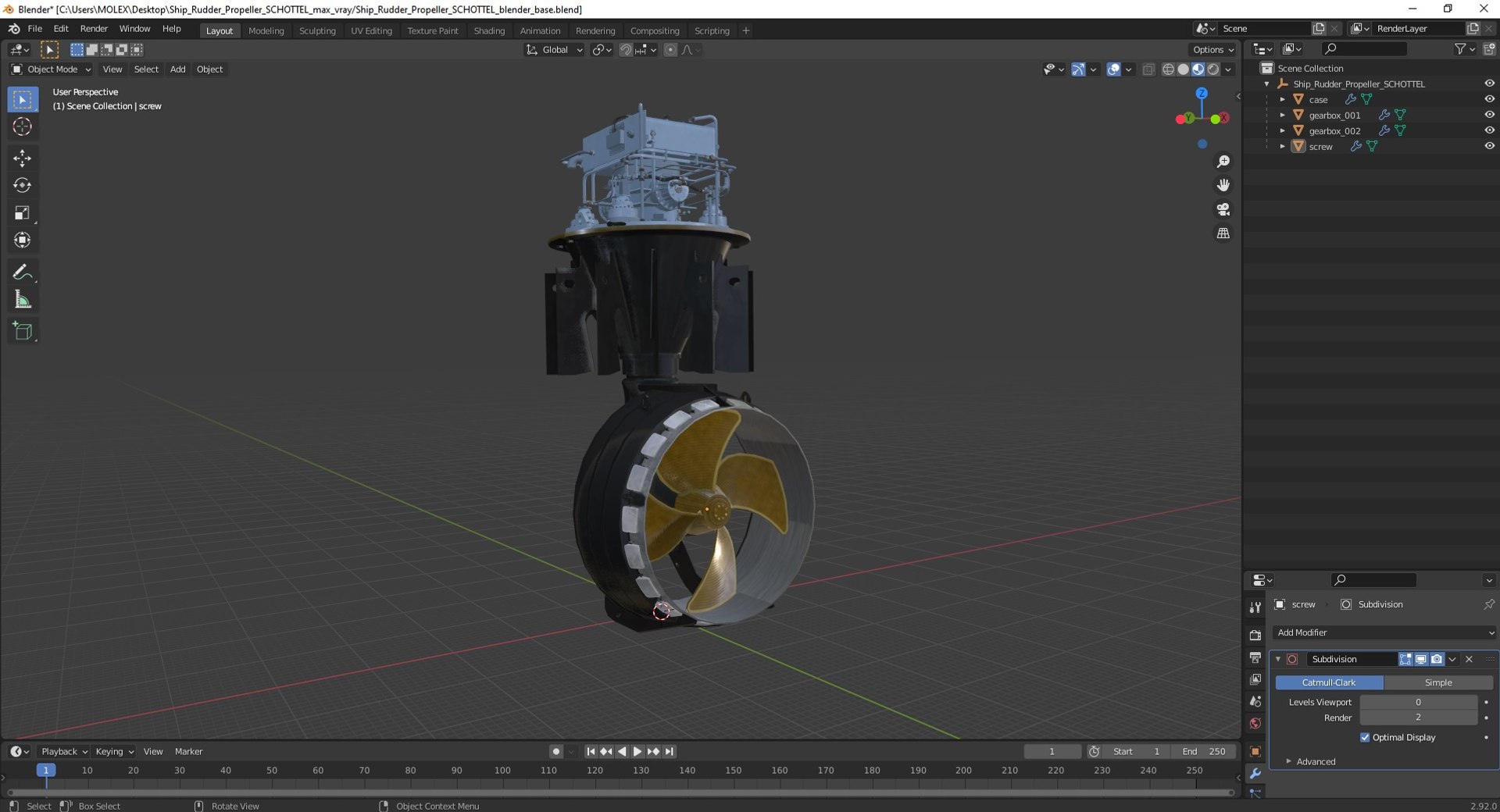 3D Ship Rudder Propeller SCHOTTEL Model - TurboSquid 2218394