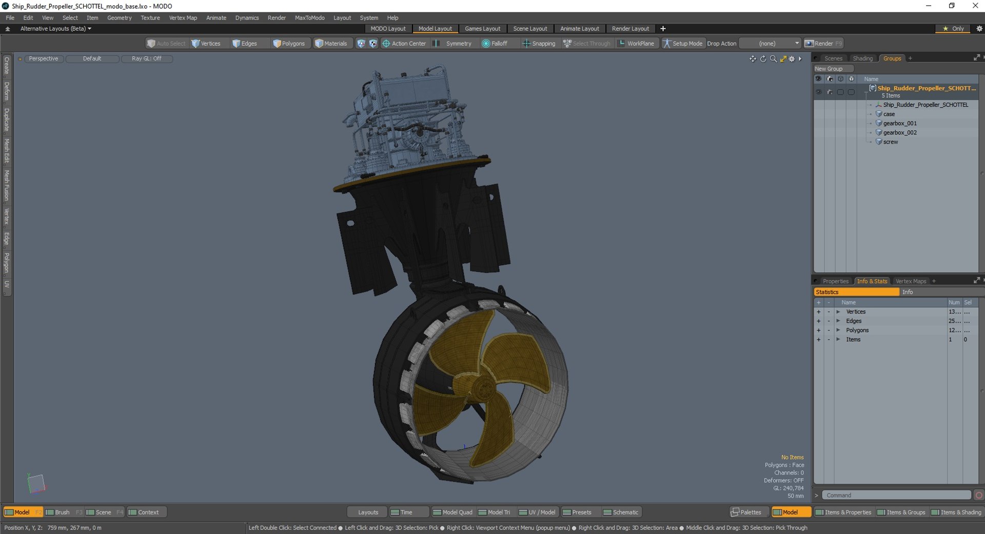 3D Ship Rudder Propeller SCHOTTEL Model - TurboSquid 2218394