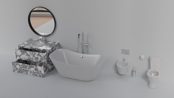 modelo 3d Artículos sanitarios y muebles de baño. - TurboSquid 2148177