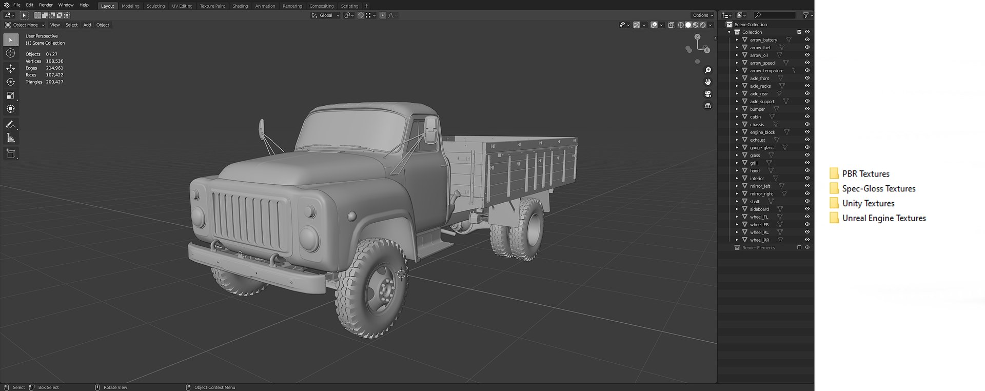 3D Gaz 53 HQ Interior Model - TurboSquid 1729729