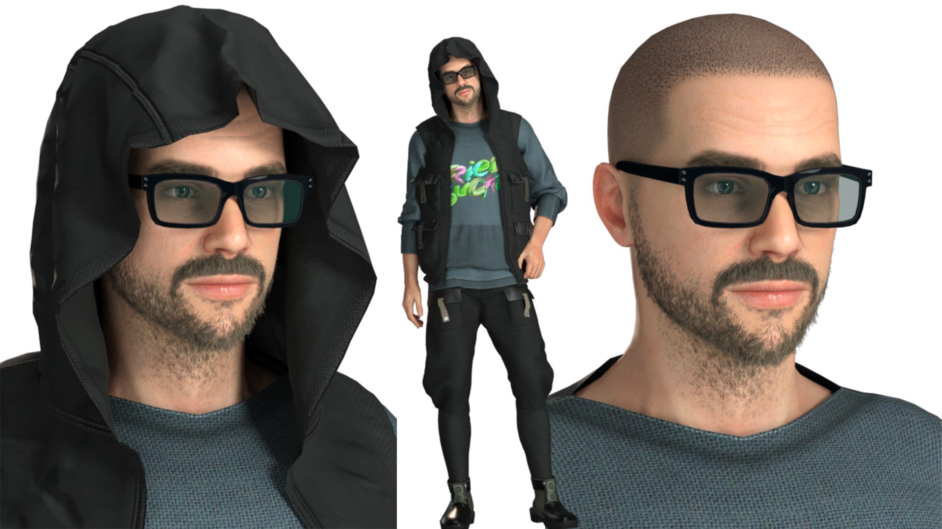 3D Realistic Man Character Rigged 3D Model - TurboSquid 2100982
