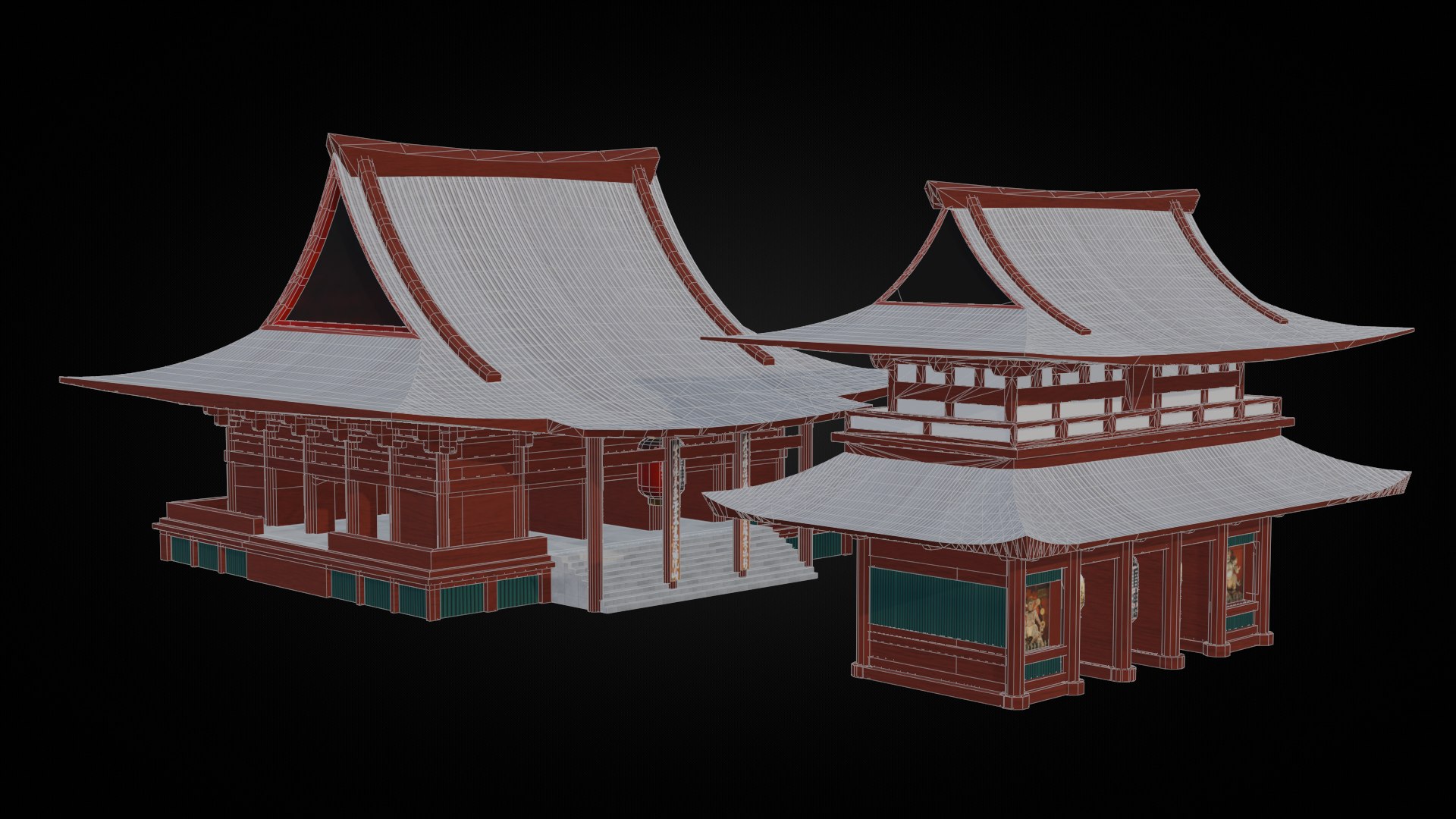 Low Poly Japanese Senso Ji Temple Building Model - TurboSquid 2343718