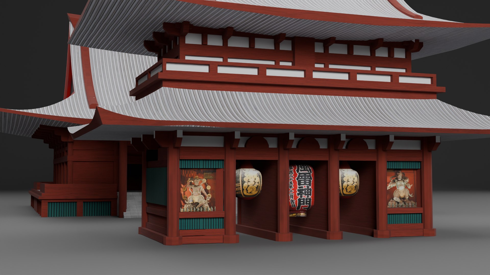Low Poly Japanese Senso Ji Temple Building Model - TurboSquid 2343718
