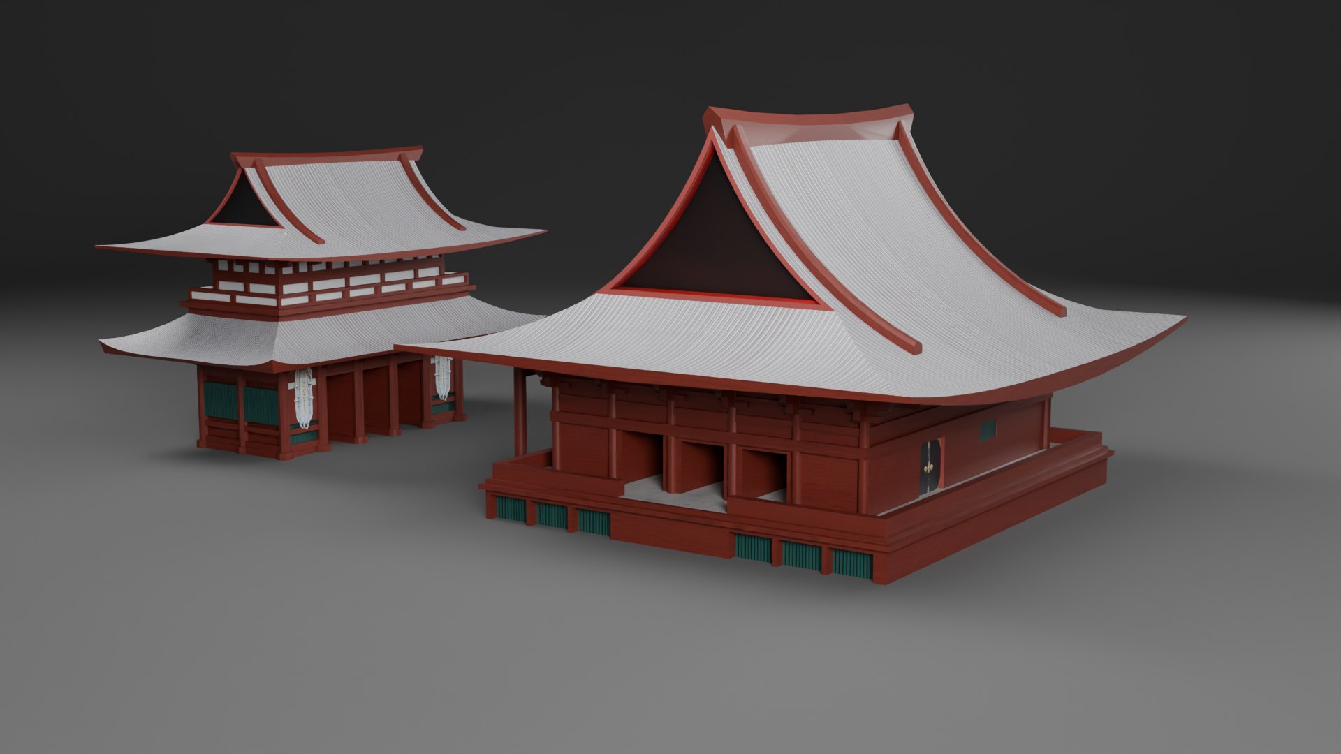Low Poly Japanese Senso Ji Temple Building Model - TurboSquid 2343718