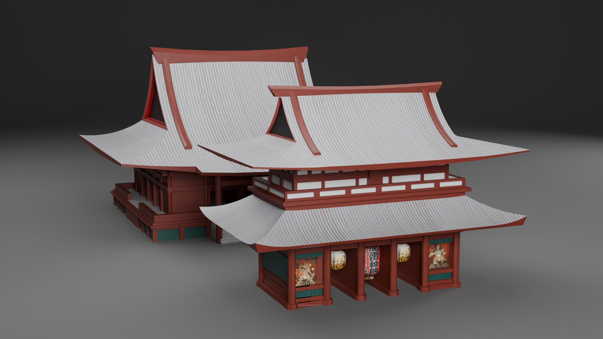 Low Poly Japanese Senso Ji Temple Building Model - TurboSquid 2343718