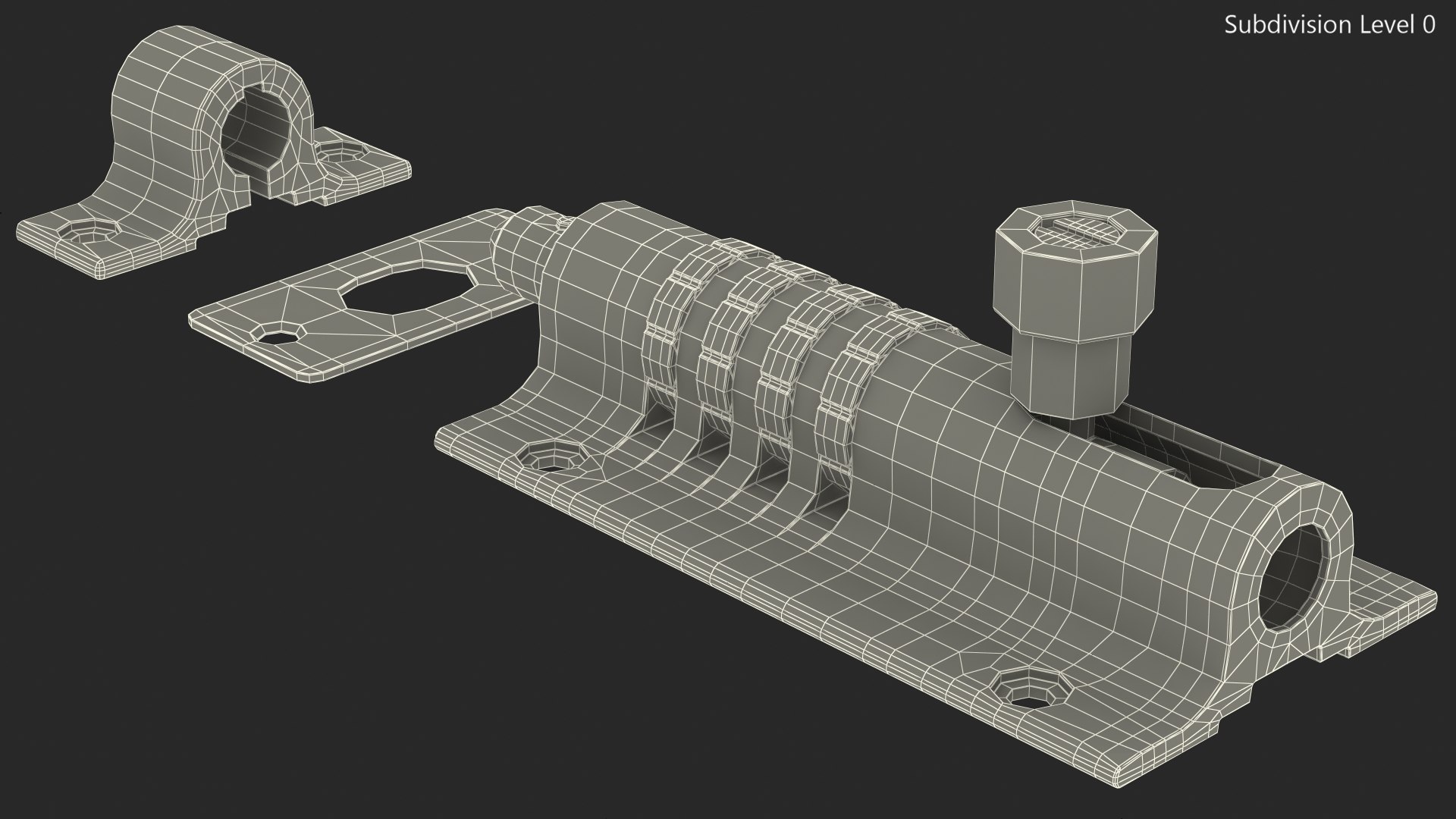 Combi Bolt Door Lock Chrome 3D Model - TurboSquid 1784003