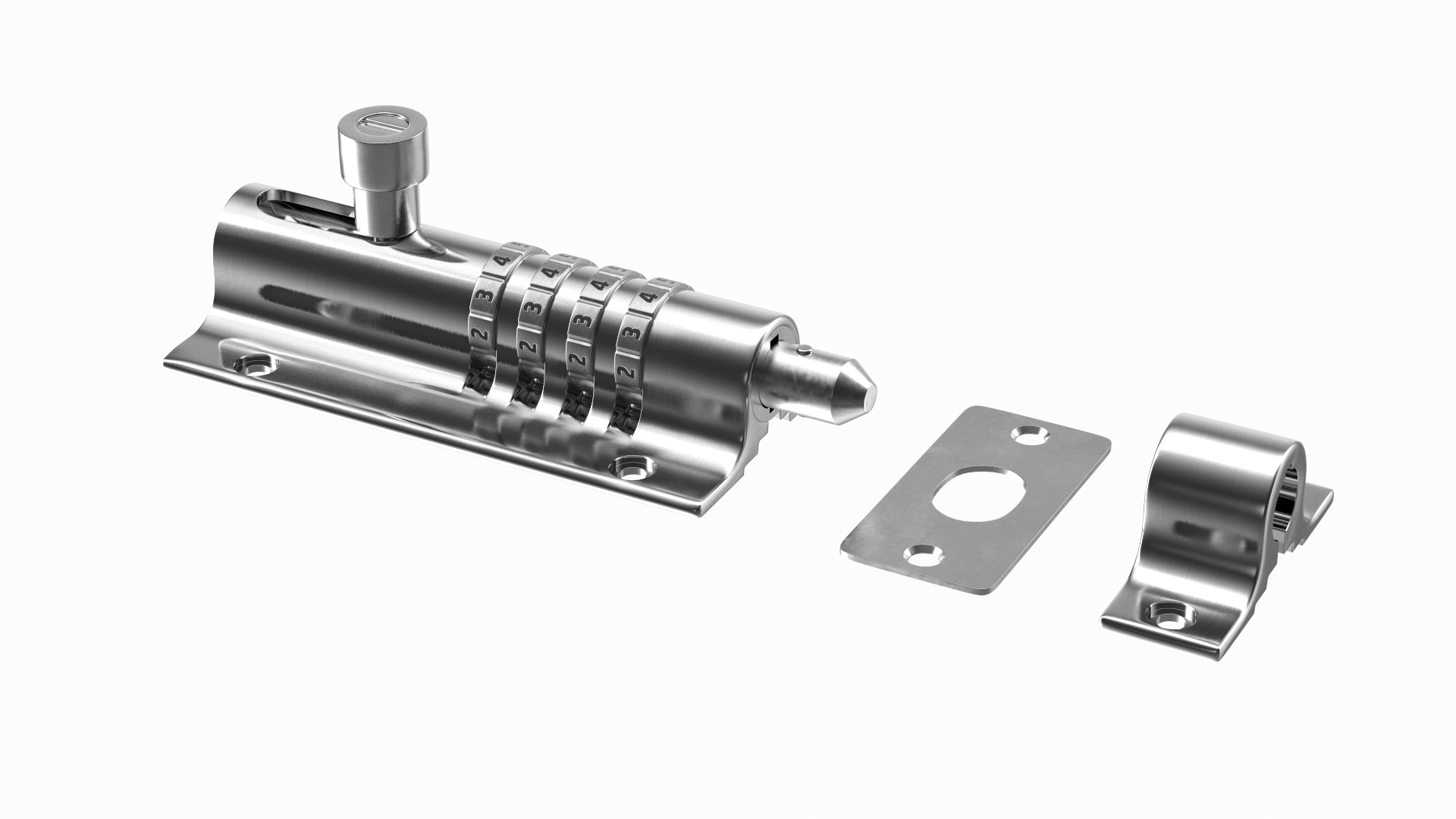 Combi Bolt Door Lock Chrome 3D Model - TurboSquid 1784003