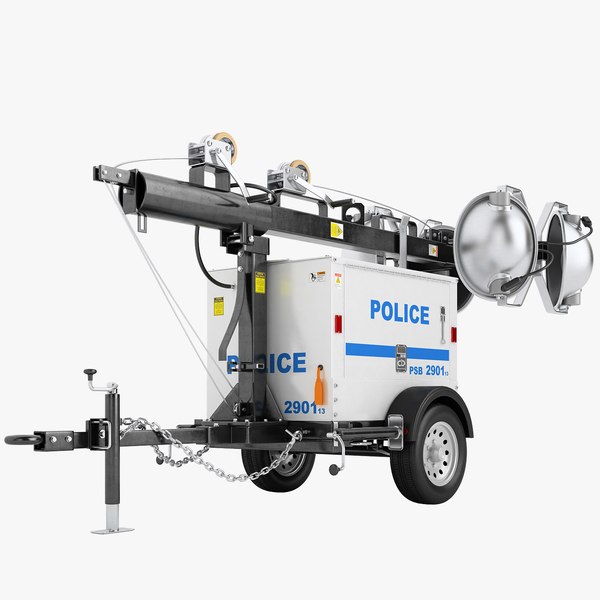 3d model police light tower