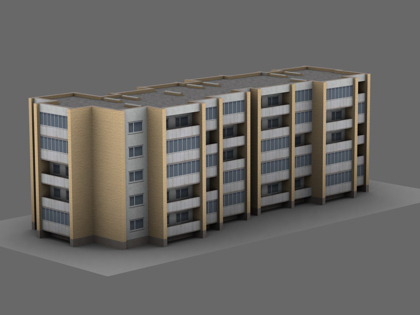 3D Soviet 5-story Apartment Building - TurboSquid 1229812