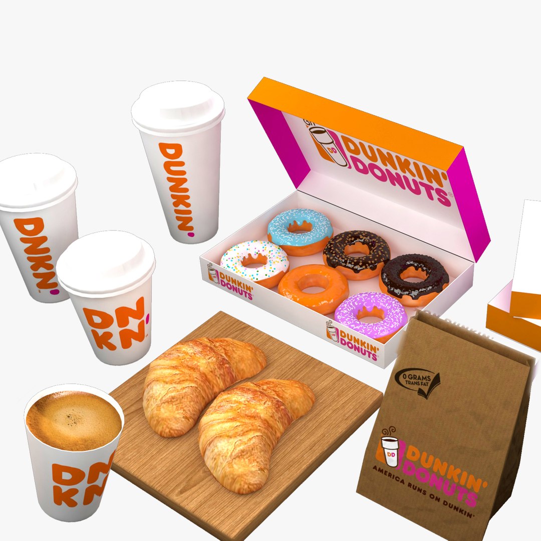 3D Dunkin Breakfast Set - TurboSquid 1874825
