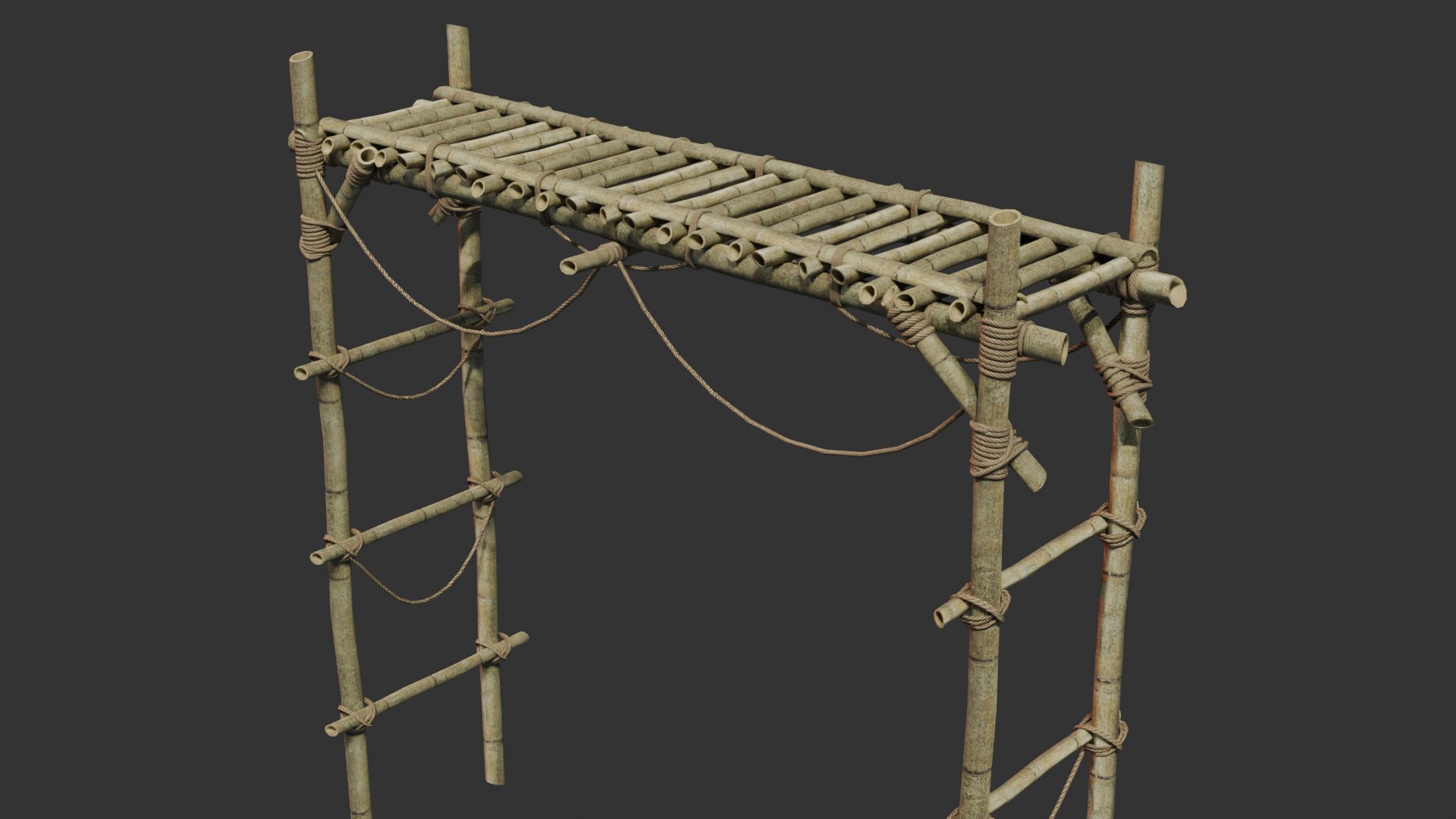 Bamboo Bridge 3D Model - TurboSquid 2359109