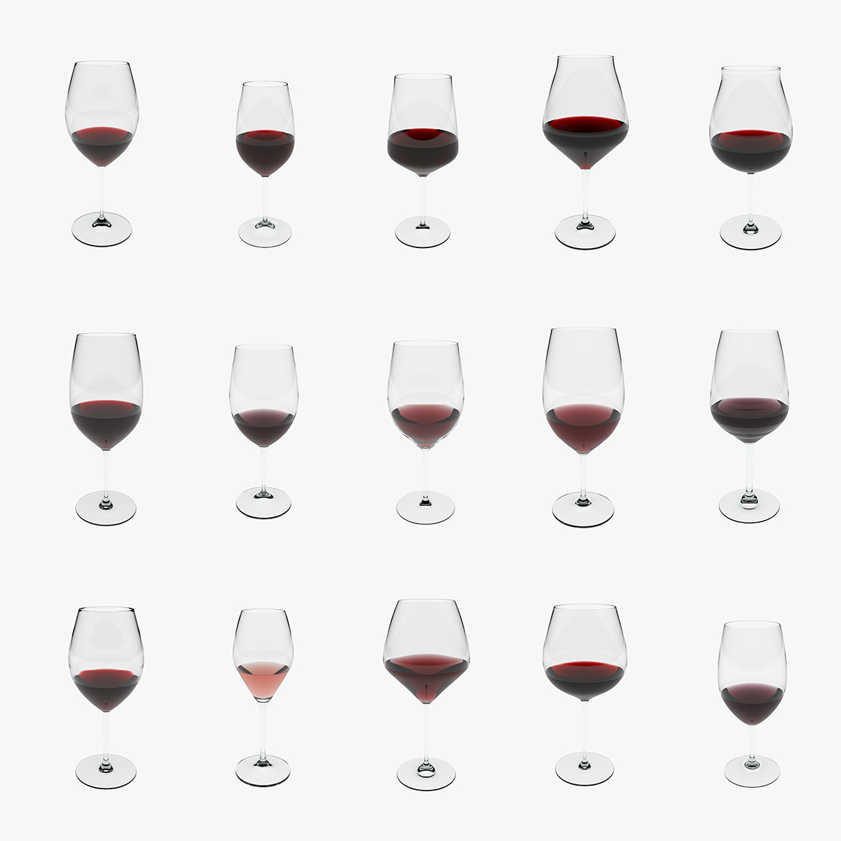 modelo 3d Colección de copas de vino tinto premium - TurboSquid 2033117