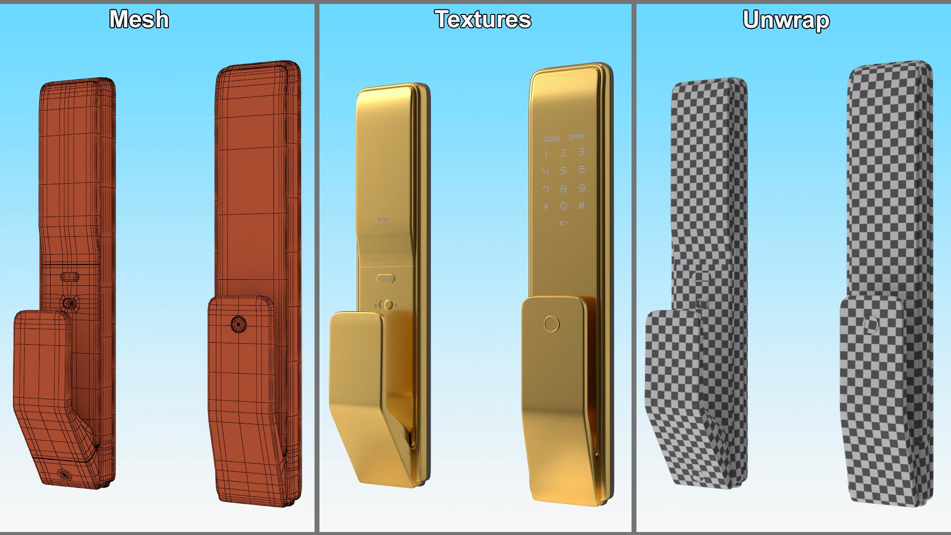 3D Smart Lock Gold Model - TurboSquid 2273889