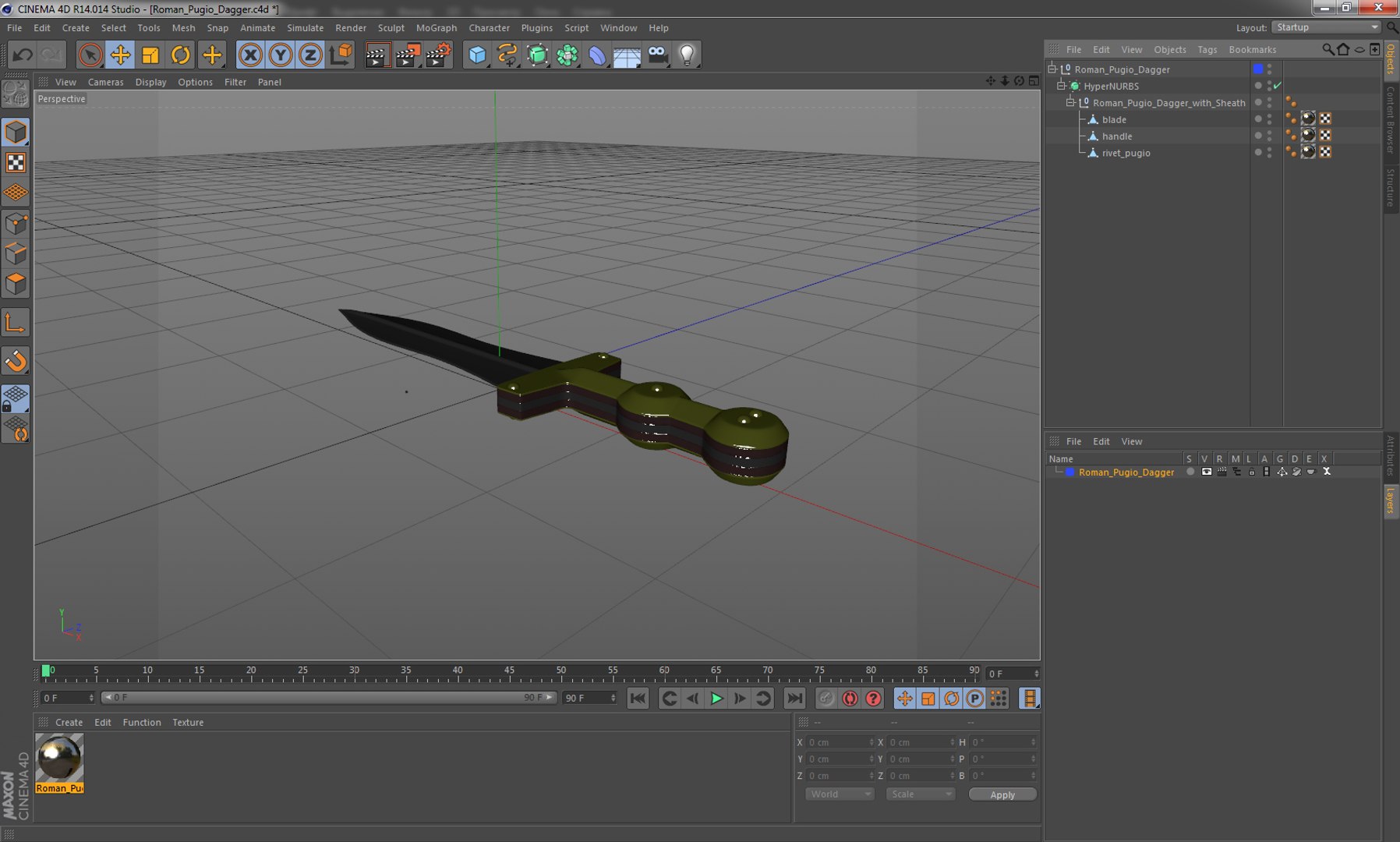 Roman Pugio Dagger 3d Model