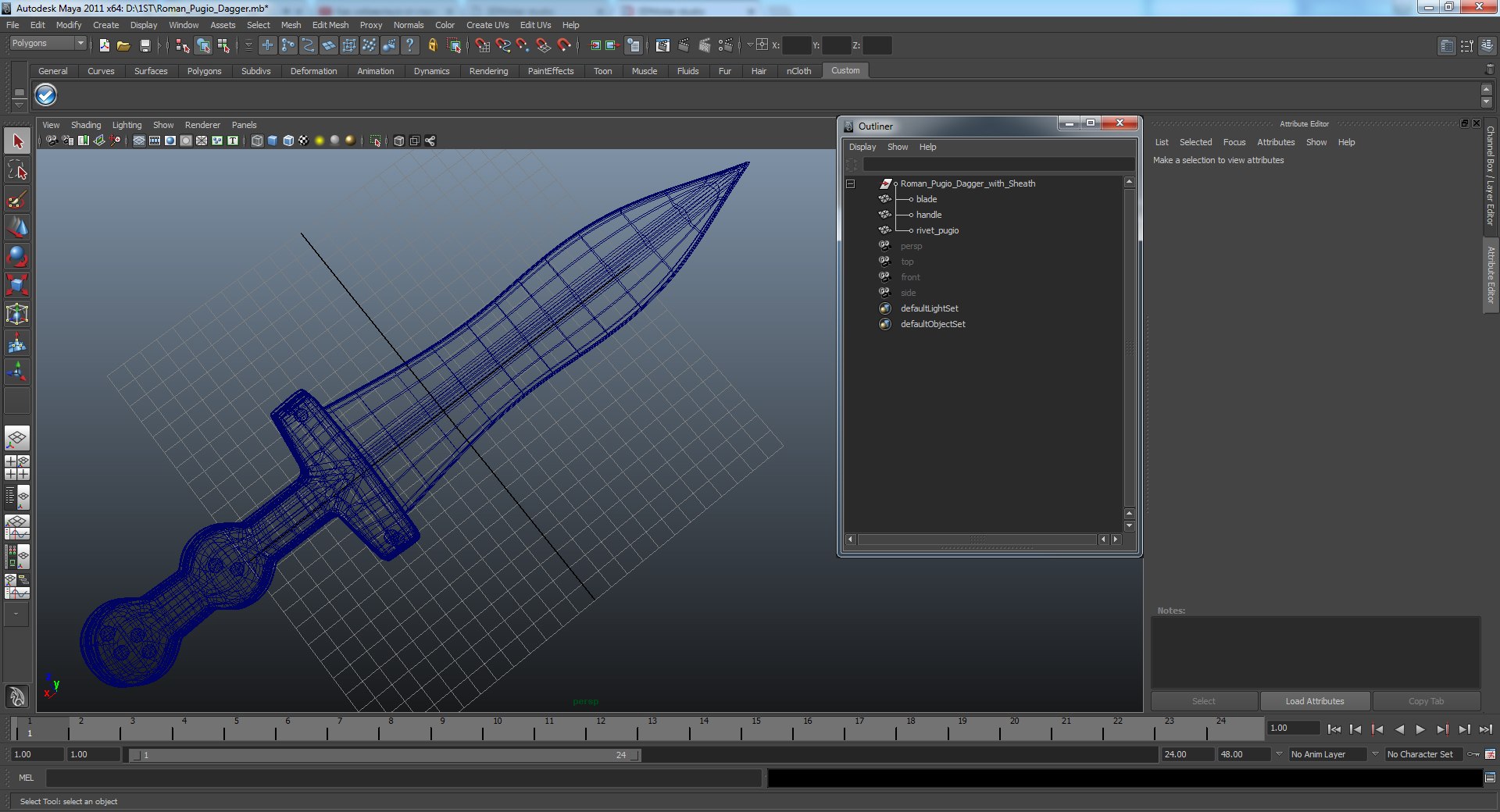 Roman Pugio Dagger 3d Model