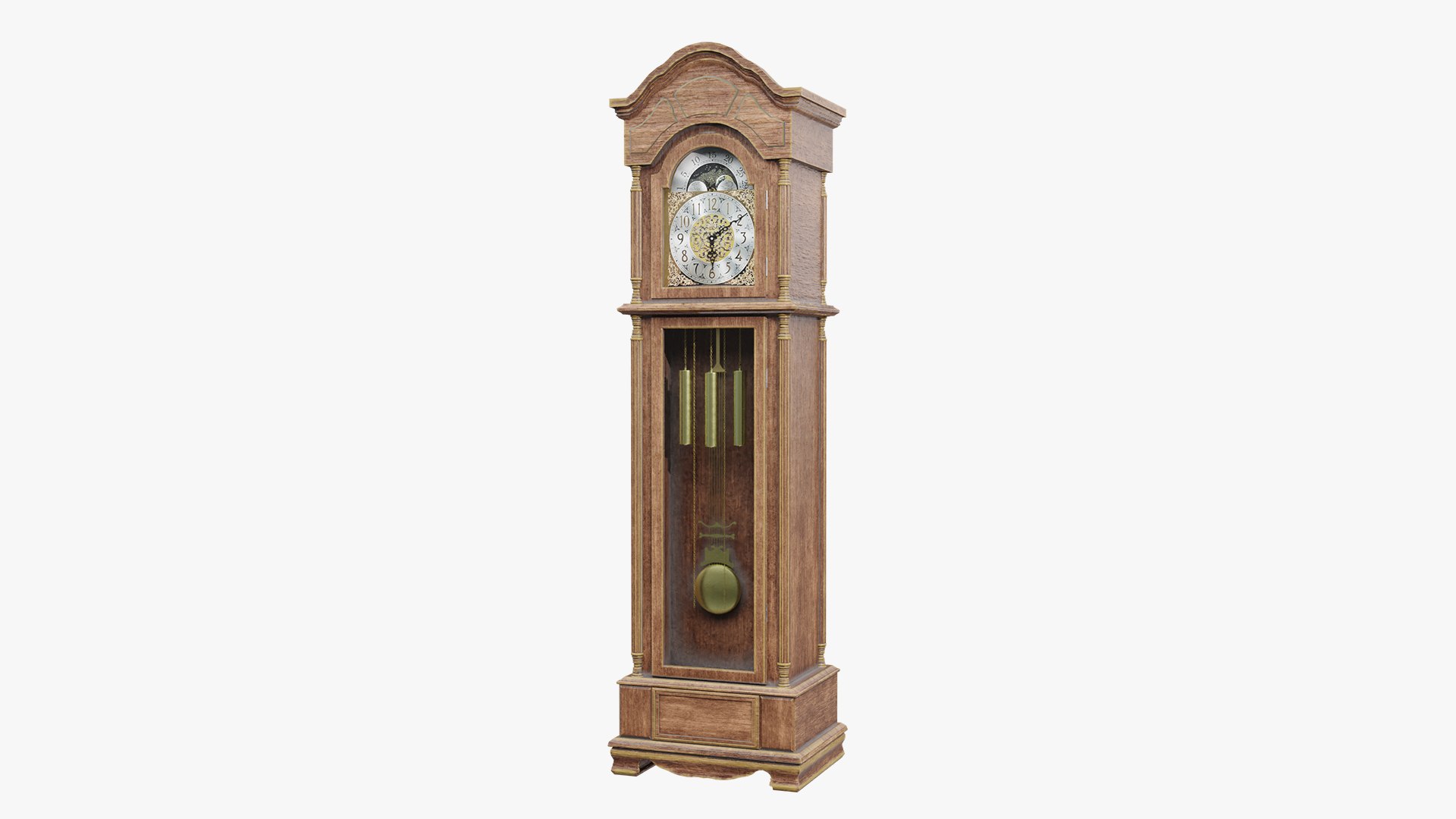 3D Antique Grandfather Clock - TurboSquid 1559907