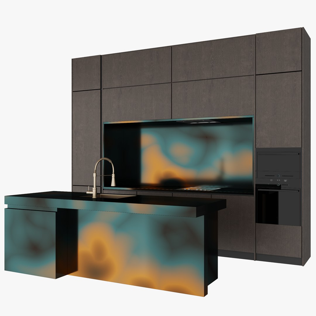 3D Modern kitchen with island 3 - TurboSquid 2121883