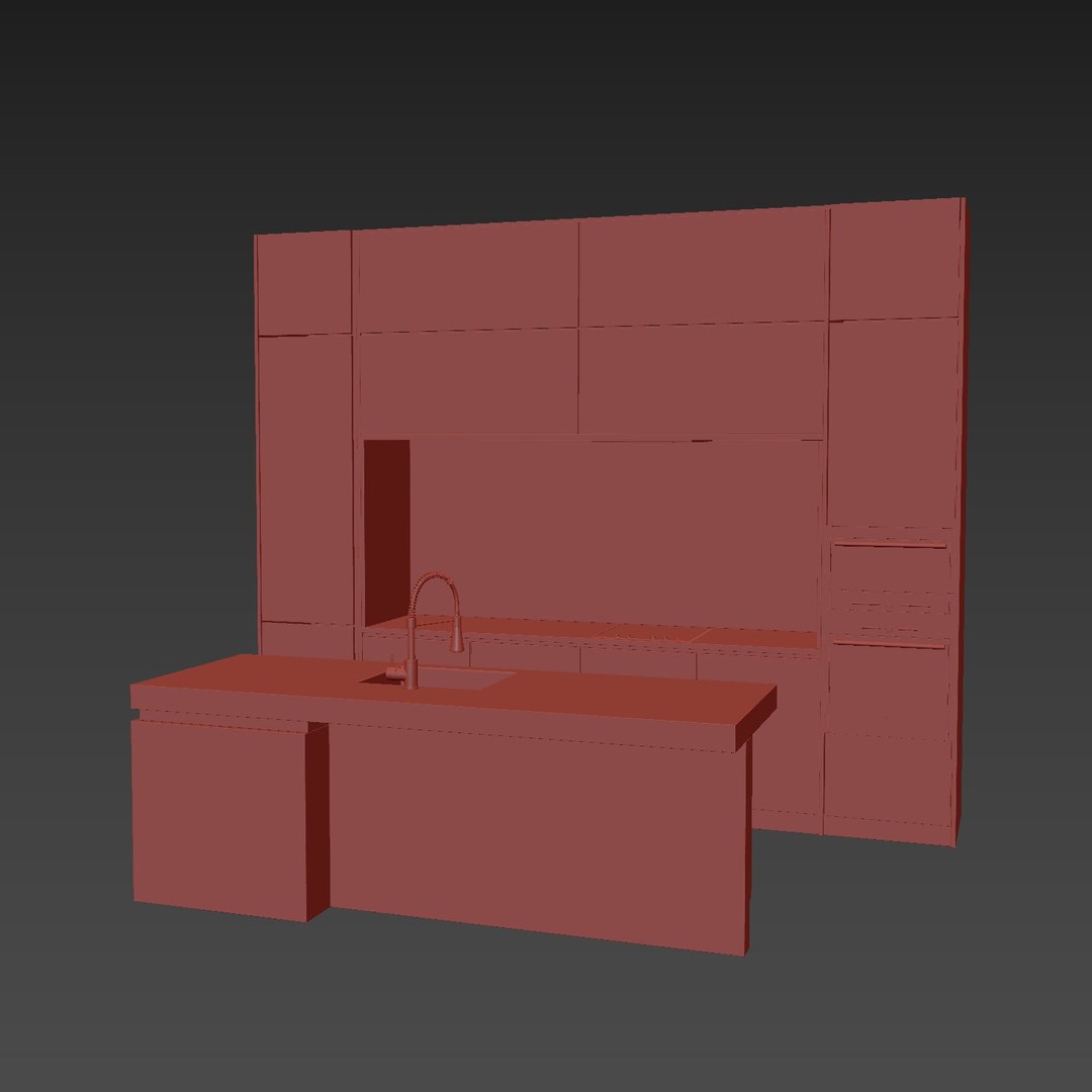 3D Modern kitchen with island 3 - TurboSquid 2121883