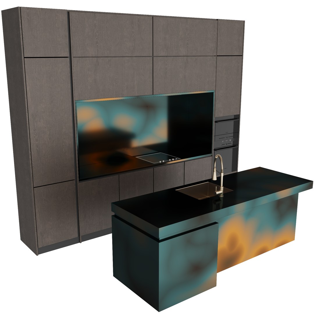 3D Modern kitchen with island 3 - TurboSquid 2121883