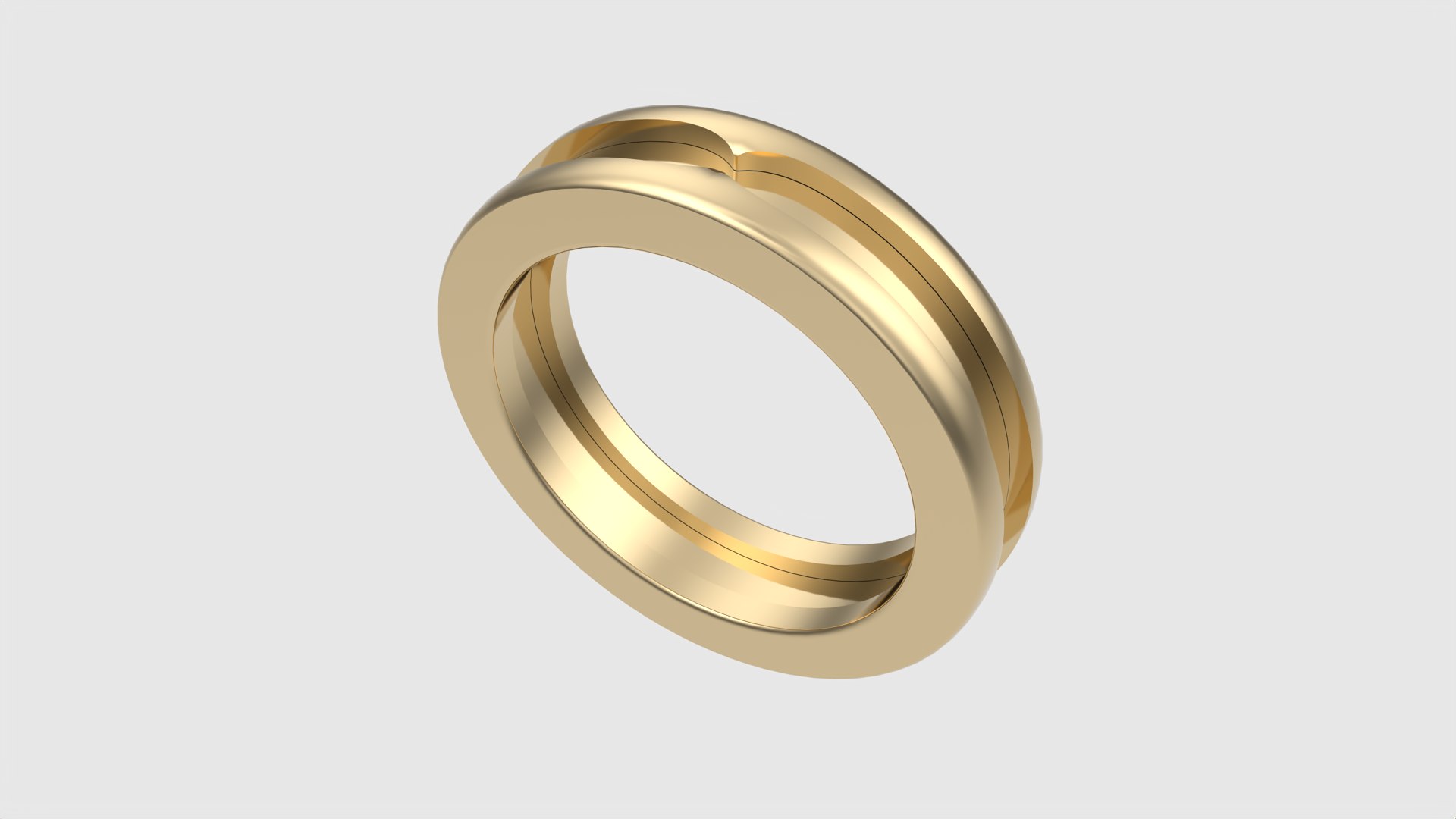 3D Minimalistic Three-Part Wedding Band Ring JDBCo Model - TurboSquid ...
