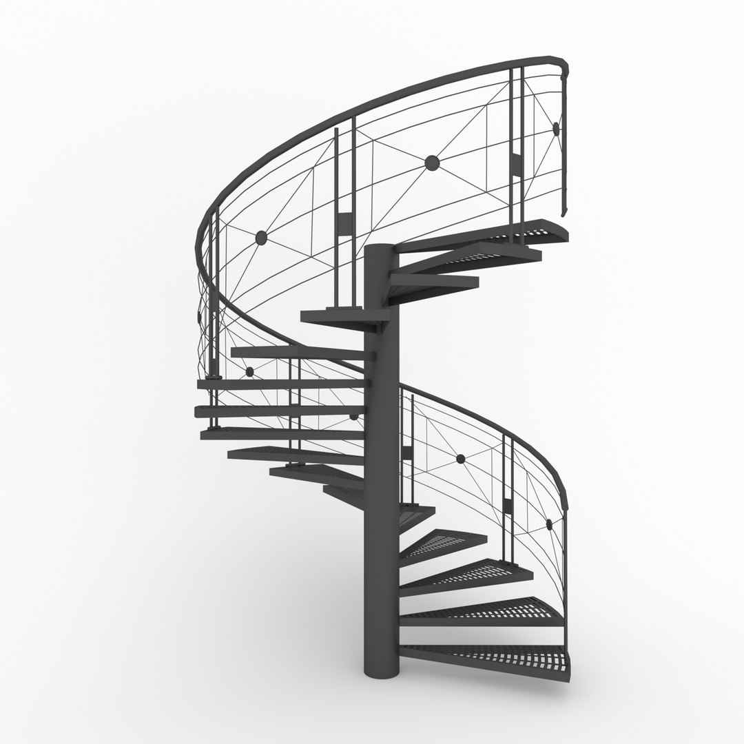 3d spiral staircase model