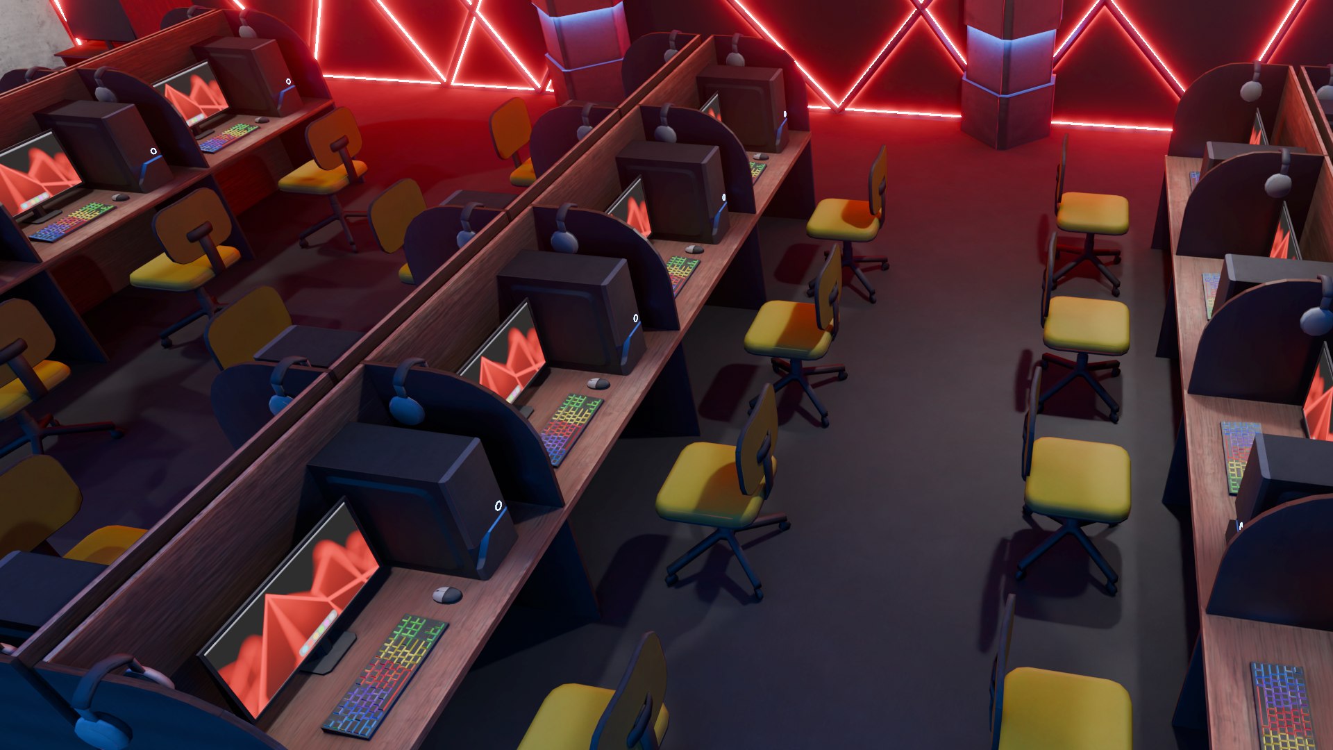 VR Internet Cafe 3D Model - TurboSquid 2152053