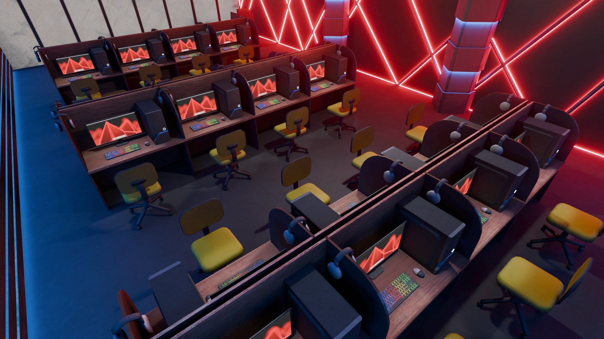 VR Internet Cafe 3D Model - TurboSquid 2152053
