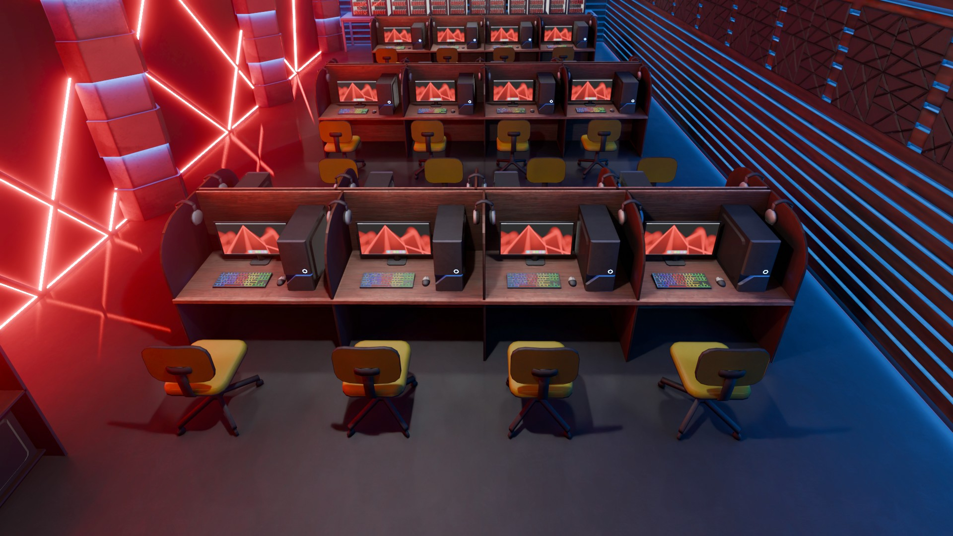 VR Internet Cafe 3D Model - TurboSquid 2152053