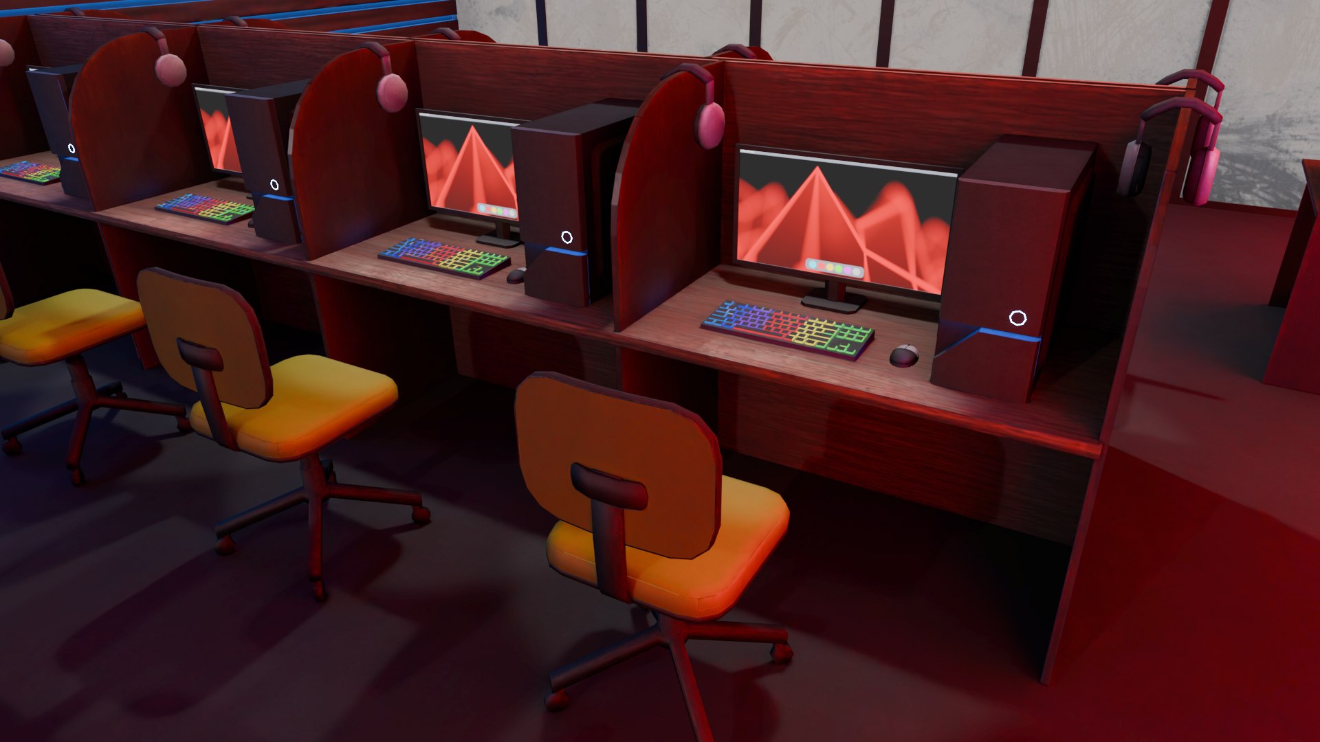 VR Internet Cafe 3D Model - TurboSquid 2152053