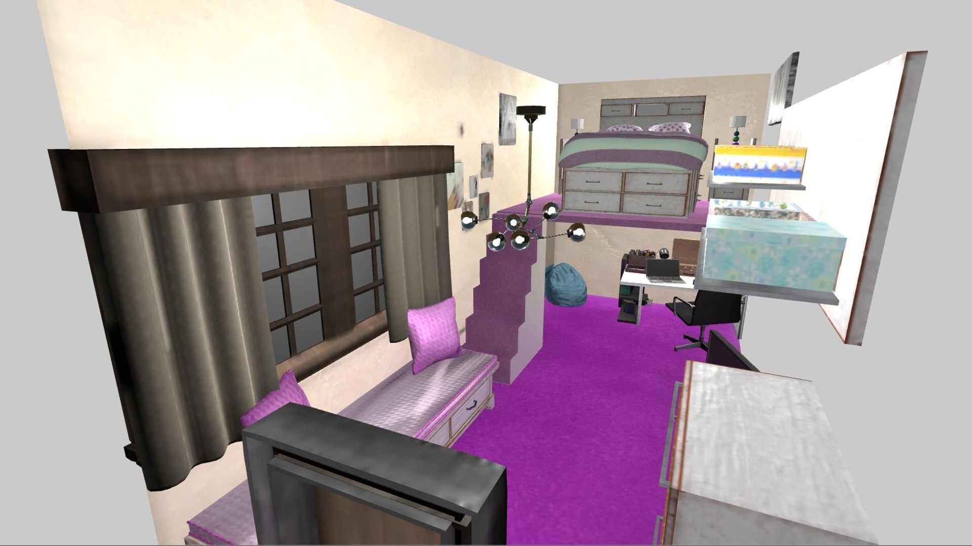 3D pink room model - TurboSquid 1385759