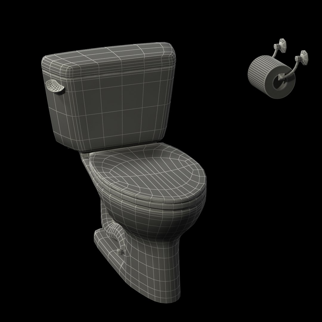 3d Toilet Close Coupled Model