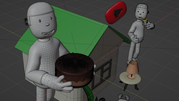 3D model Low poly character FK rig Father and Son Dude FK rig Bear PBR ...