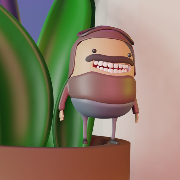 3D model Low poly character FK rig Father and Son Dude FK rig Bear PBR ...