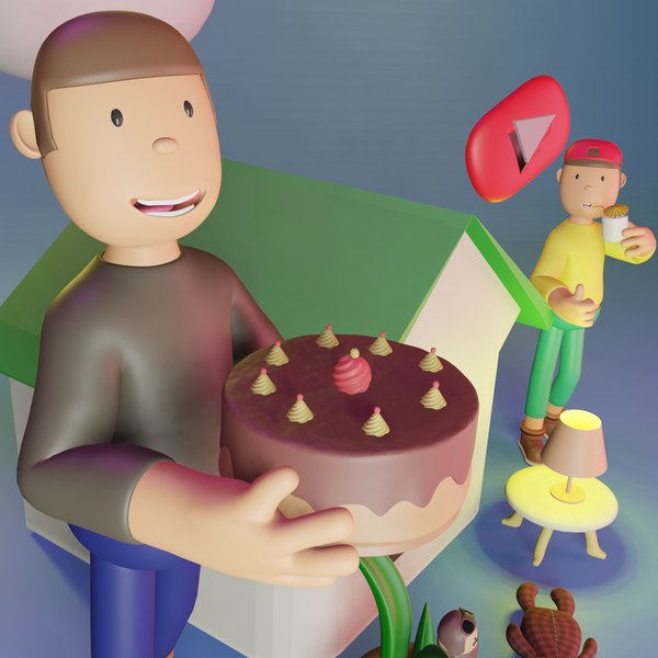 3D model Low poly character FK rig Father and Son Dude FK rig Bear PBR ...