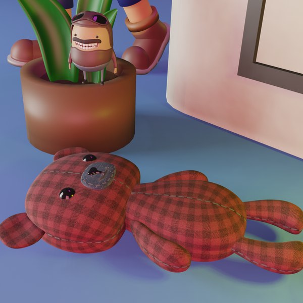 3D model Low poly character FK rig Father and Son Dude FK rig Bear PBR ...