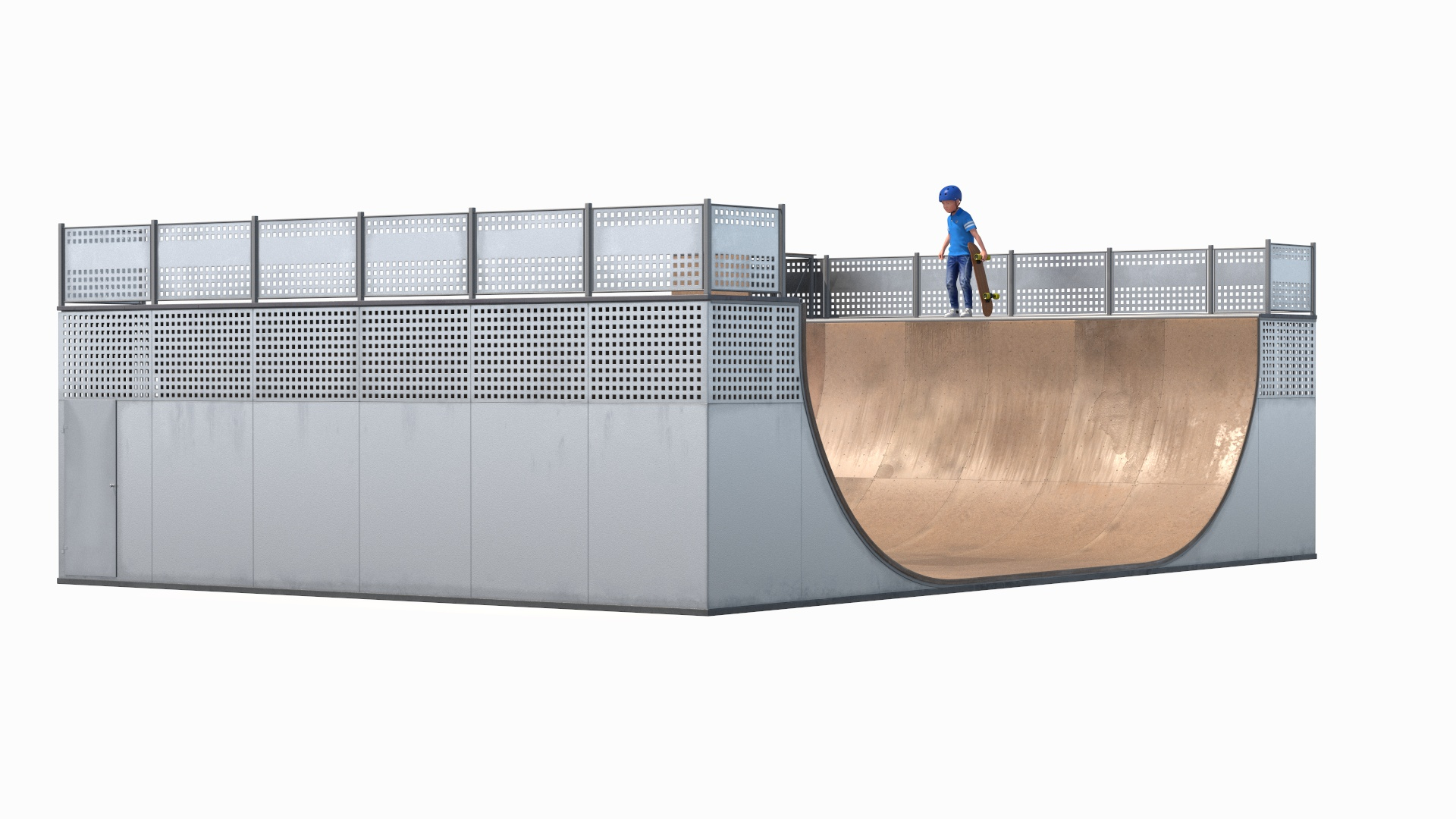 3D Model Skatepark Ramp And Skateboarder - TurboSquid 2317650