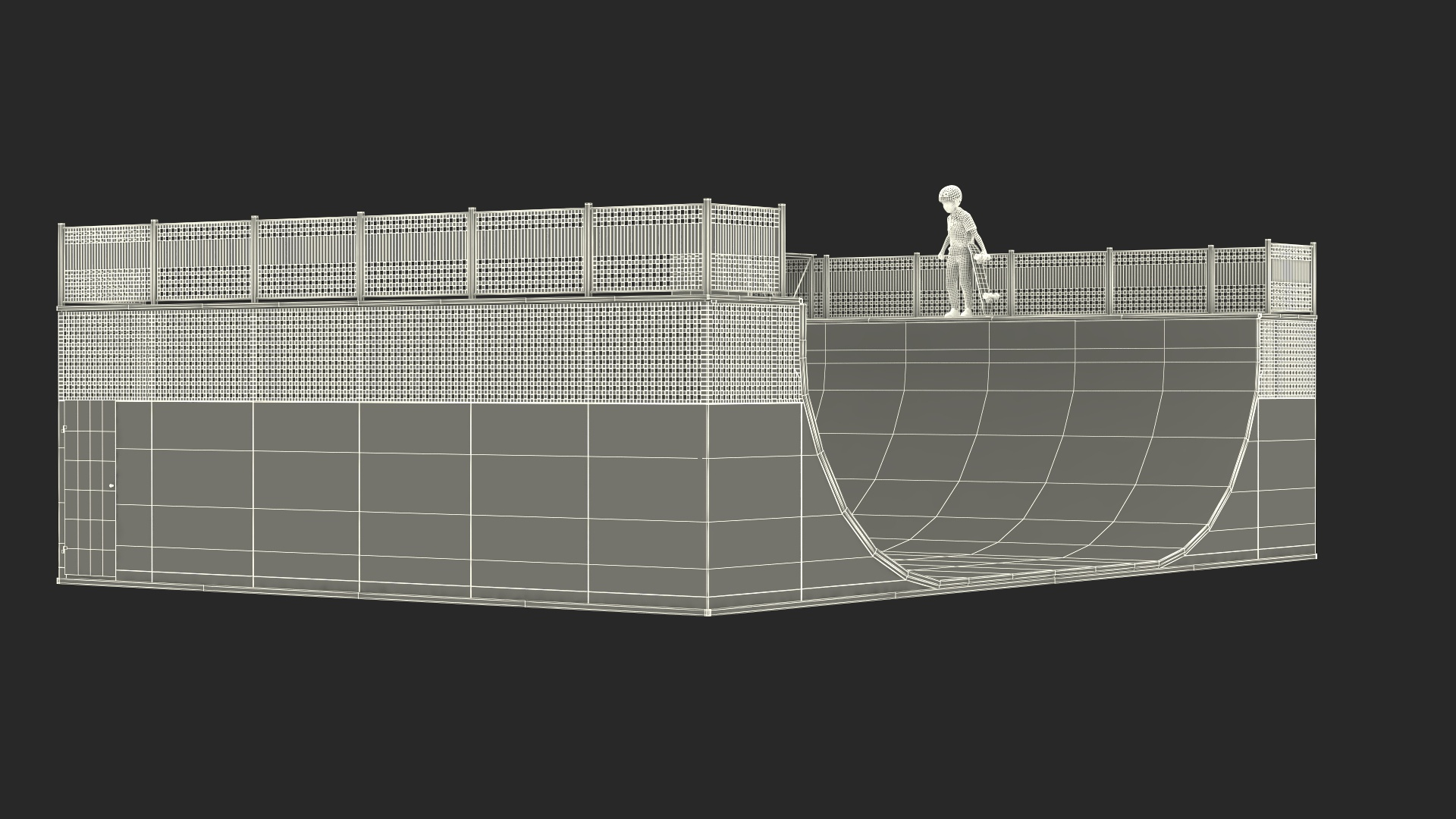 3D Model Skatepark Ramp And Skateboarder - TurboSquid 2317650