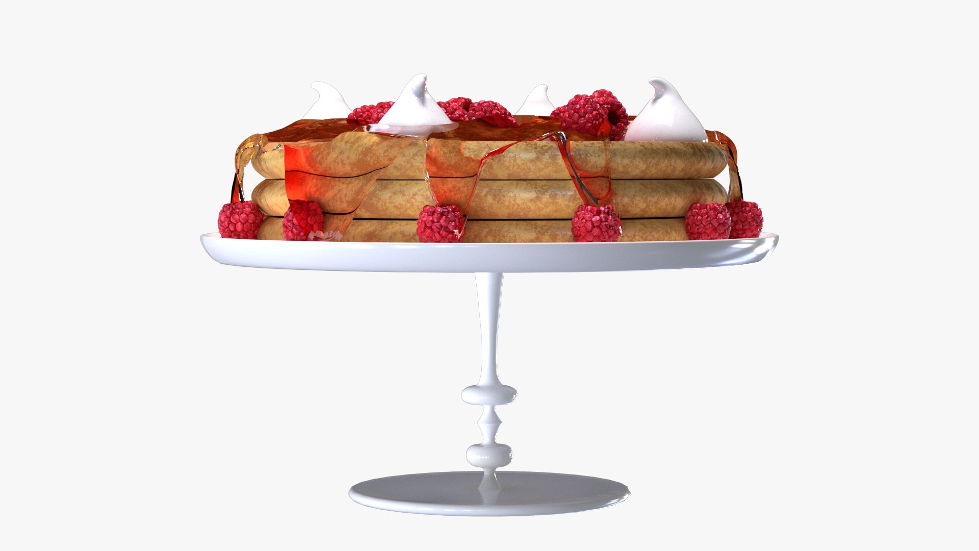 Royal Raspberry Pancakes Stack 3D Model - TurboSquid 2029309