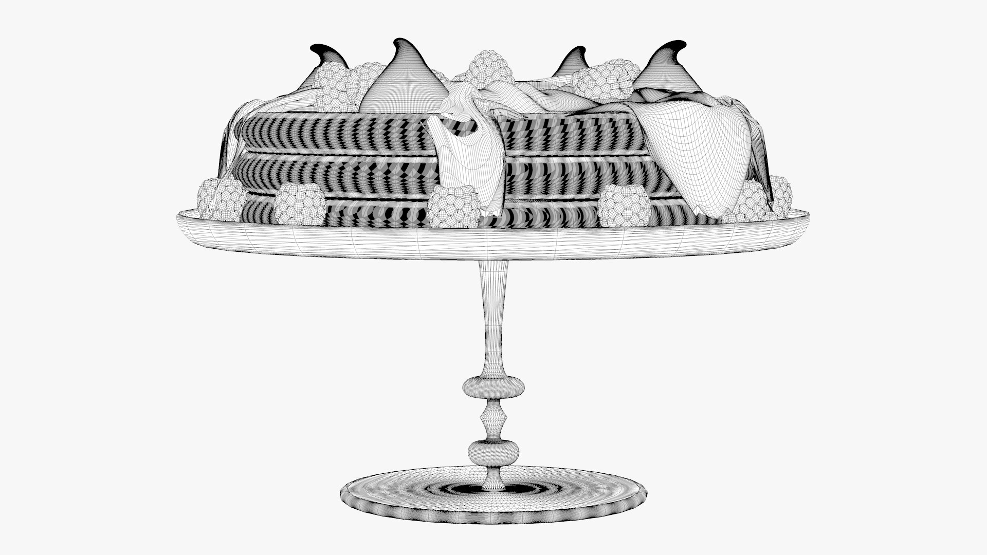 Royal Raspberry Pancakes Stack 3D Model - TurboSquid 2029309