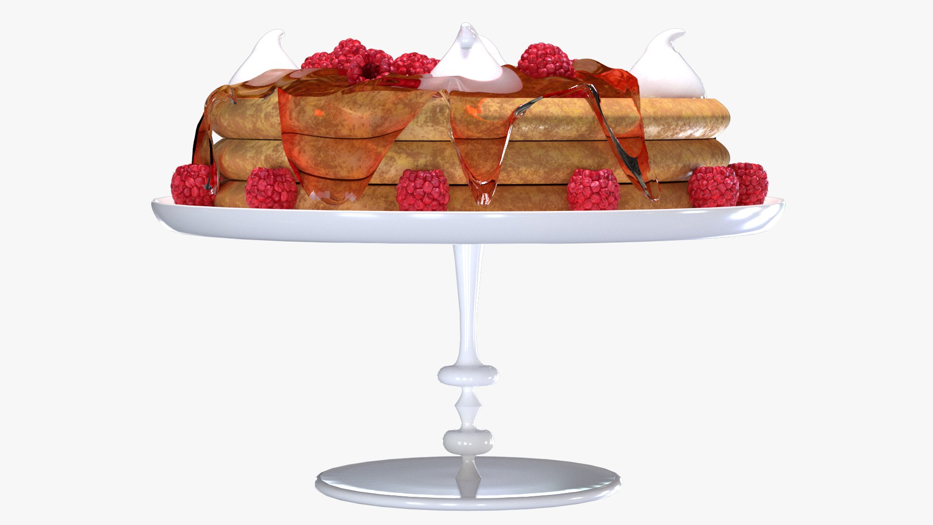 Royal Raspberry Pancakes Stack 3D Model - TurboSquid 2029309