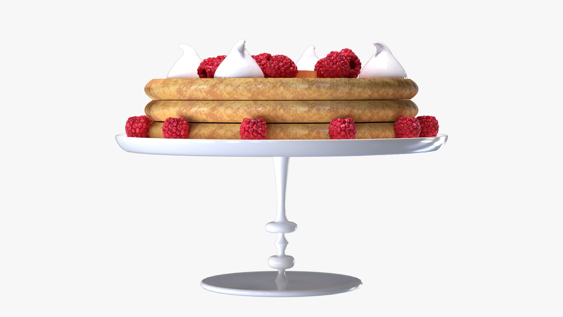 Royal Raspberry Pancakes Stack 3D Model - TurboSquid 2029309
