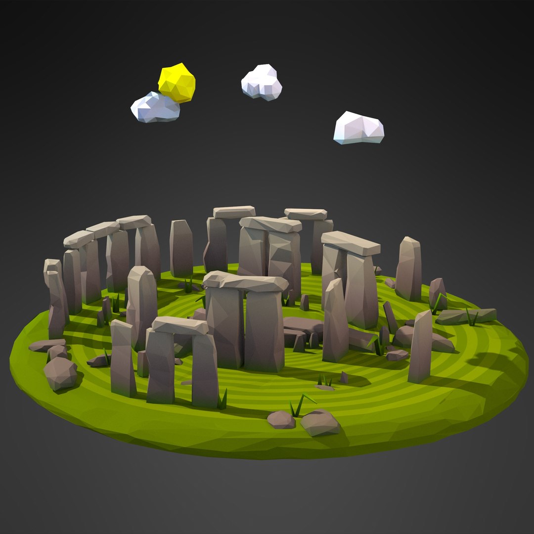 Cartoon stonehenge circle model - TurboSquid 1179696
