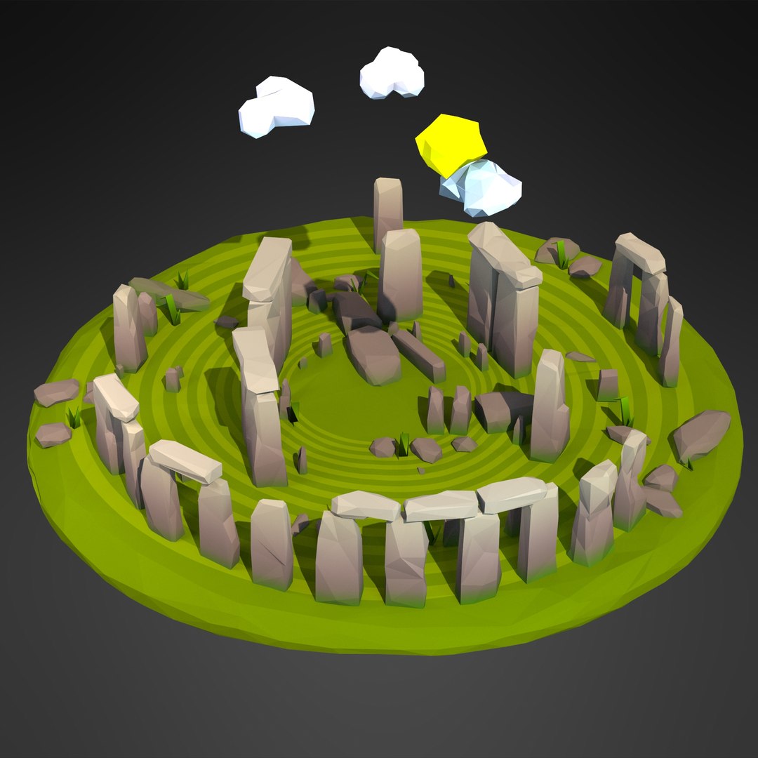 Cartoon stonehenge circle model - TurboSquid 1179696
