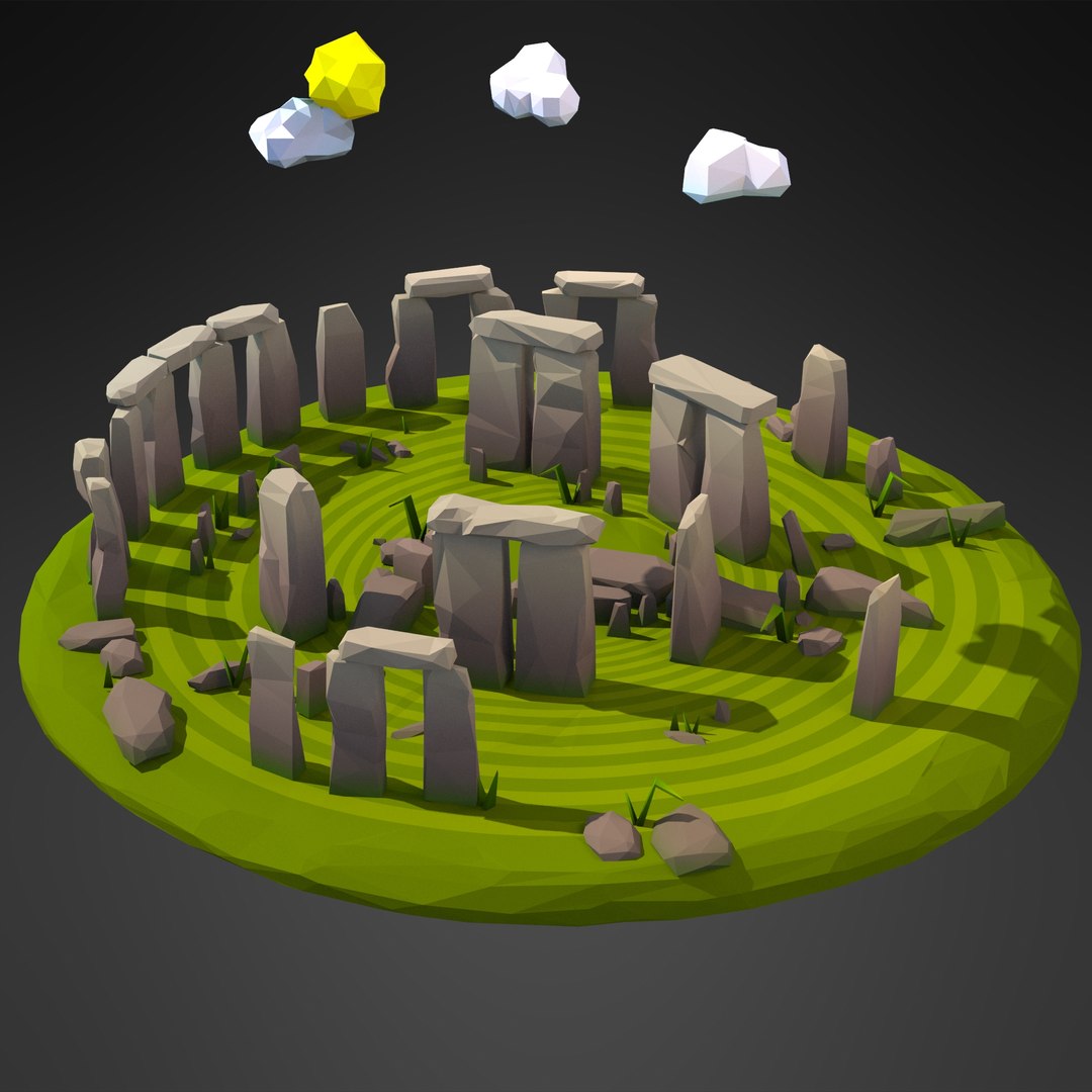 Cartoon stonehenge circle model - TurboSquid 1179696