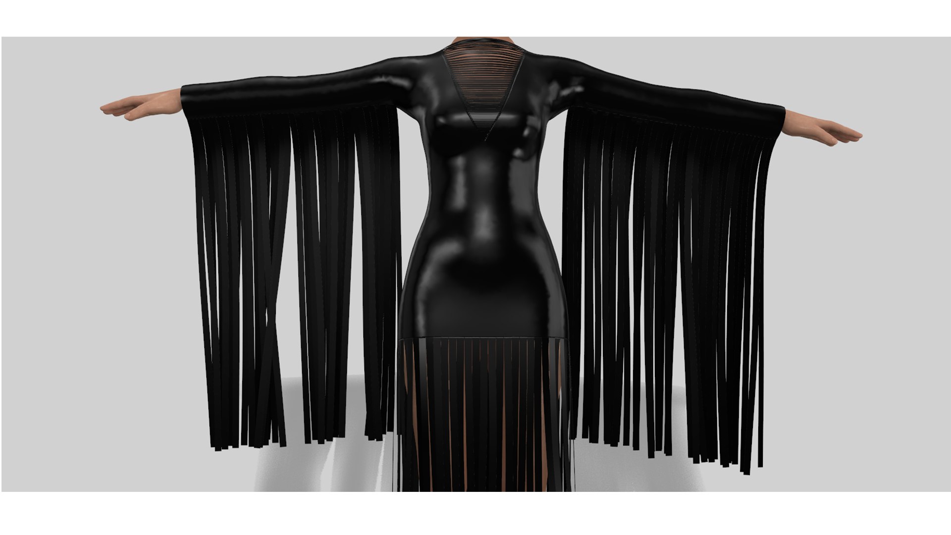 Black Fringe Dress 3D Model - TurboSquid 2201775