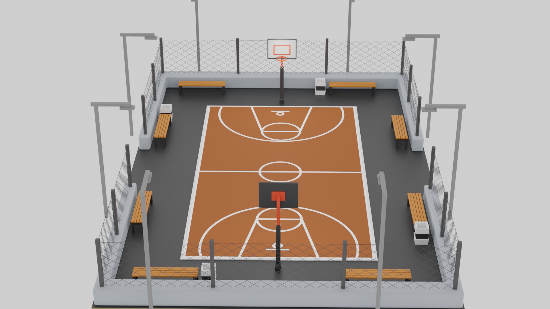 Basketball Court 3D Model - TurboSquid 1736423