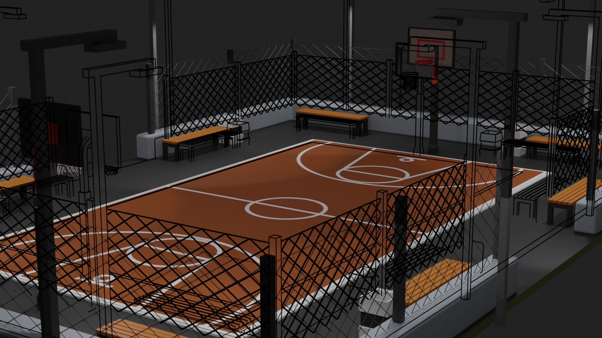 Basketball court 3D model - TurboSquid 1736423