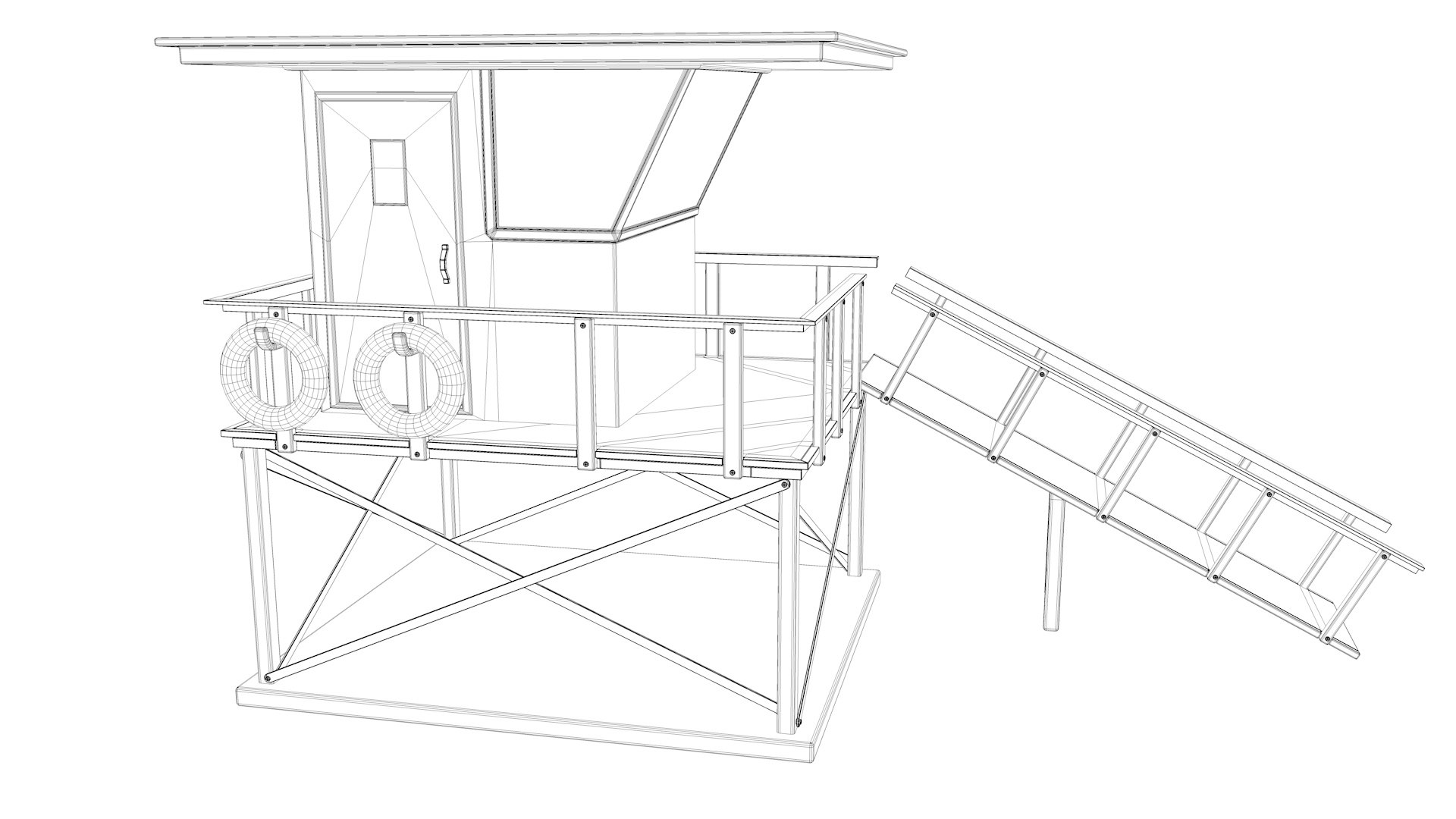 3D Lifeguard Station Model - TurboSquid 1765632