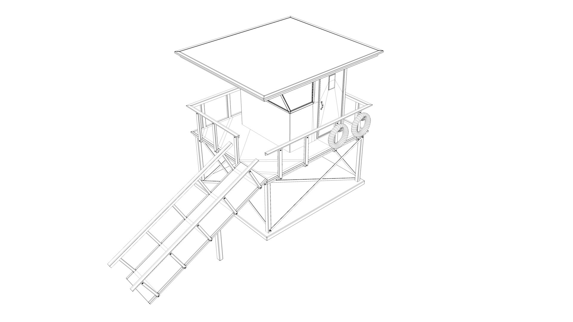 3D Lifeguard Station Model - TurboSquid 1765632